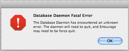Solved: "Database Daemon Fatal Error” in Entourage Database - ob欧宝体育登陆