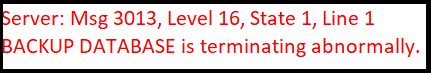 SQL Server错误3013 -备份数据库异常终止 - ob欧宝体育登陆